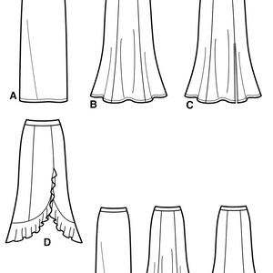 New Look 6288 Sewing Pattern for Misses Easy Pull on Knit Skirts Sz 8 ...