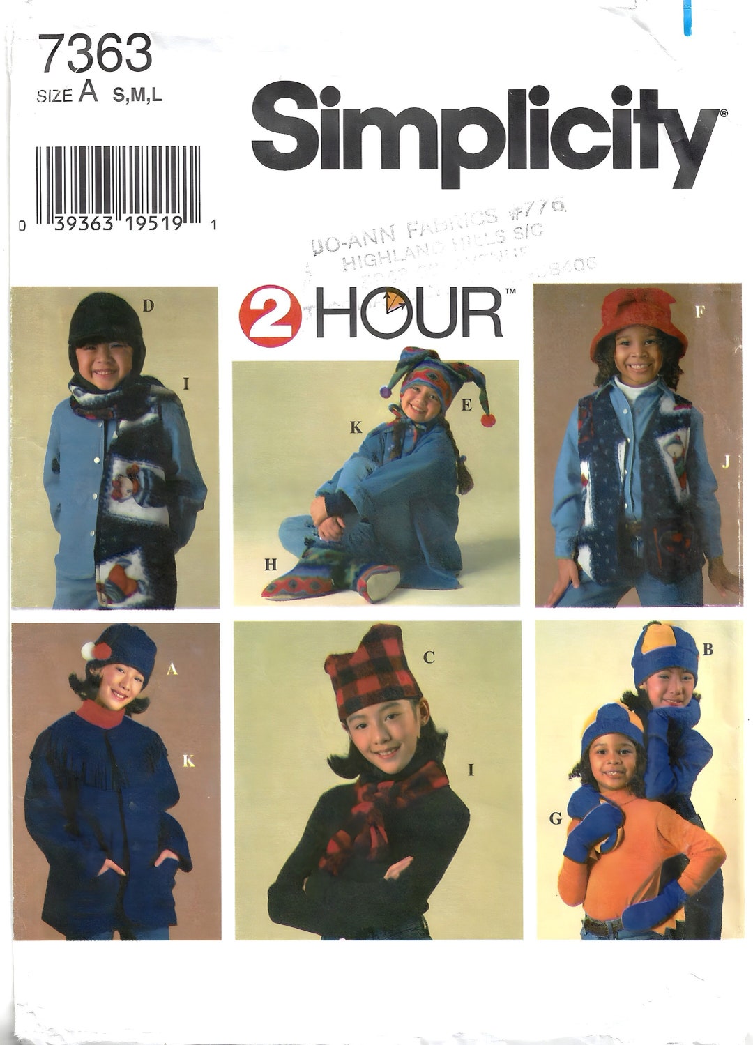 Simplicity 7363 Sewing Pattern Boys and Girls Fleece Fashion ...
