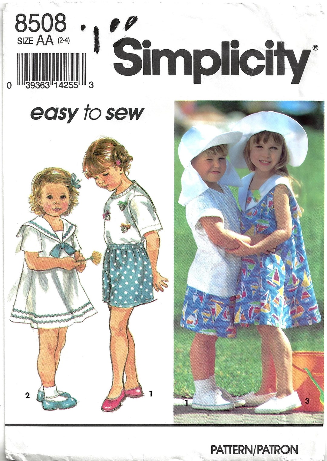 Simplicity 8508 Sewing Pattern for Childs Easy to Sew Shorts Knit T ...
