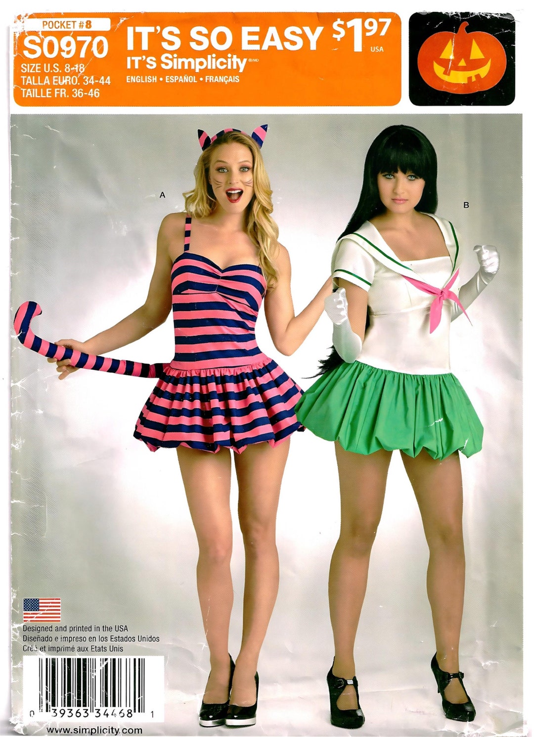 Simplicity S0970 Sewing Pattern Misses Cat and Sailor Mini Dress ...