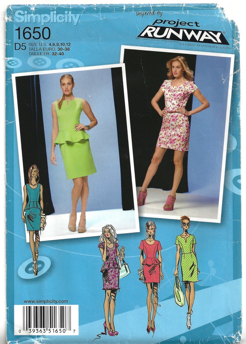 Simplicity 1650 Sewing Pattern Project Runway Dress in Two Lengths With ...