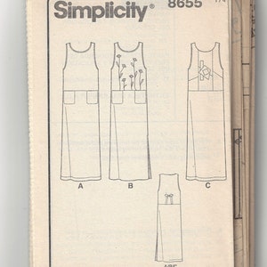 Simplicity 8655 Sewing Pattern Misses Vintage 90s Pullover Straight ...