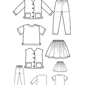 New Look 6398 Sewing Pattern for Kid's Jacket Vest Top Skirt Pants and ...