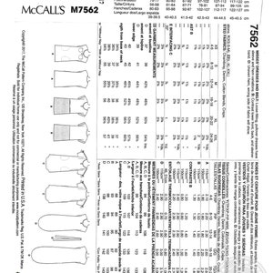Mccalls M7562 Sewing Pattern Misses Pullover Dresses With Sleeve Ties ...