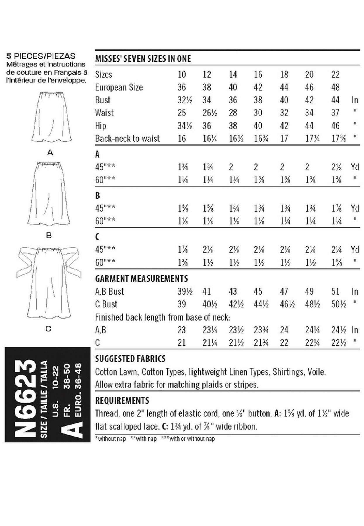 New Look N6623 Sewing Pattern Misses Bias Skirt in Three Lengths Sz 10 ...
