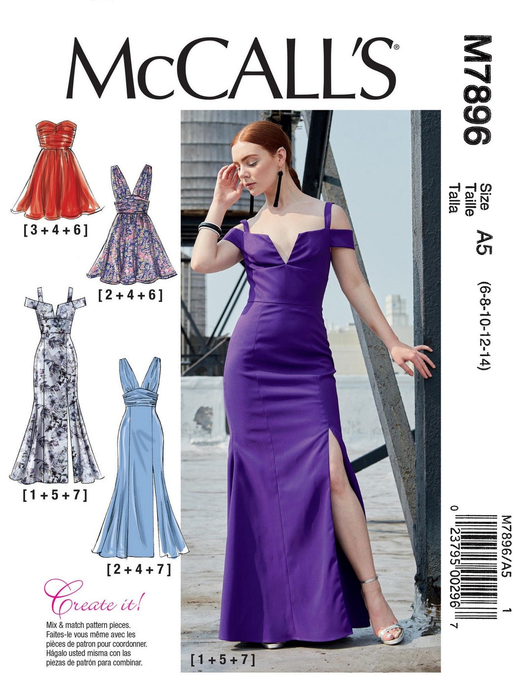 Mccalls M7896 Sewing Pattern Misses Create Your Own Design Sleeveless ...