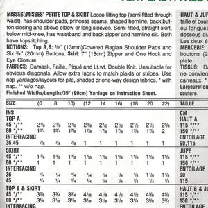 Vogue 8630 Sewing Pattern Misses Very Easy Vintage 90s Shaped Hemline ...