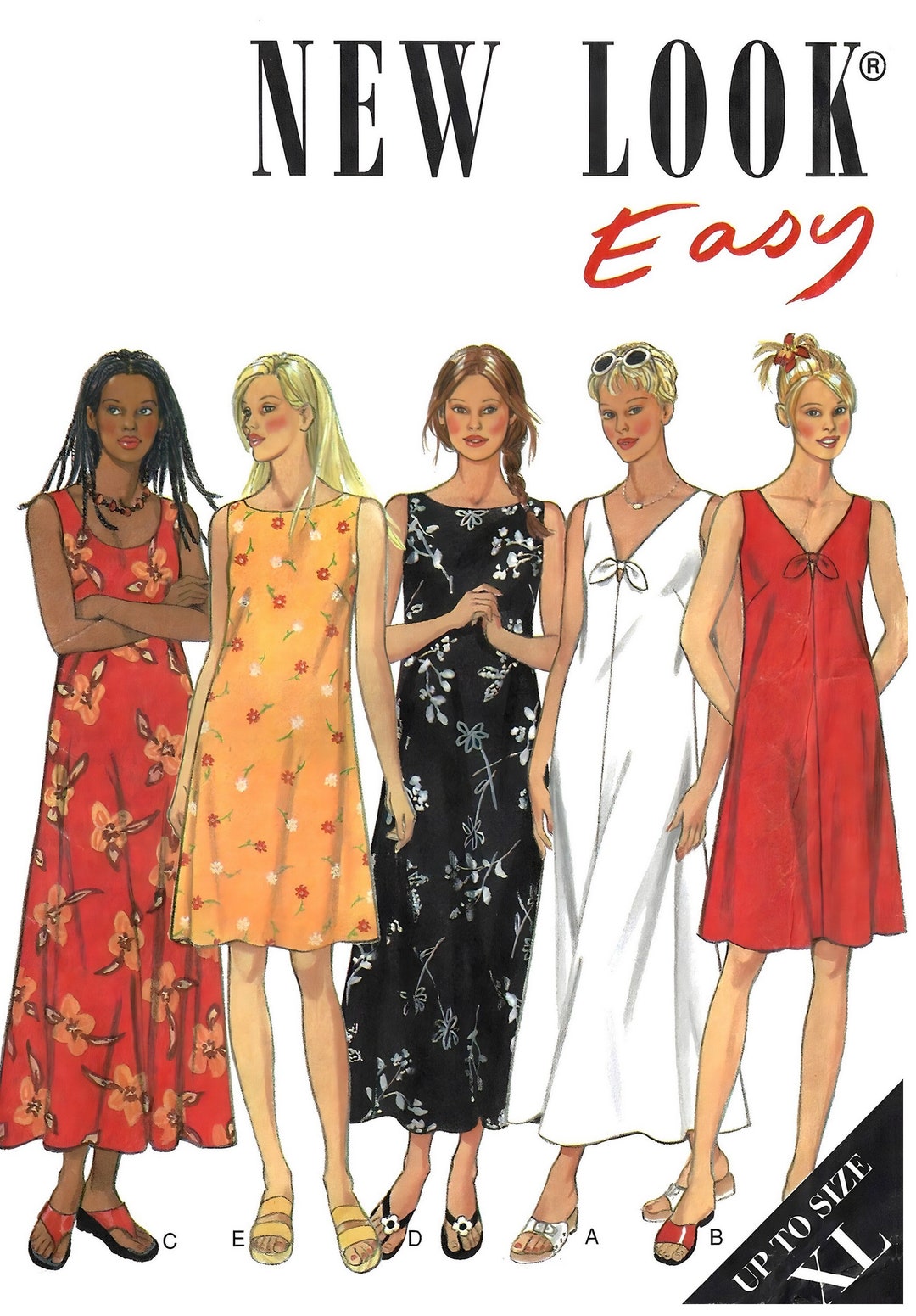 New Look 6866 Sewing Pattern Misses Easy Sleeveless Dresses With ...