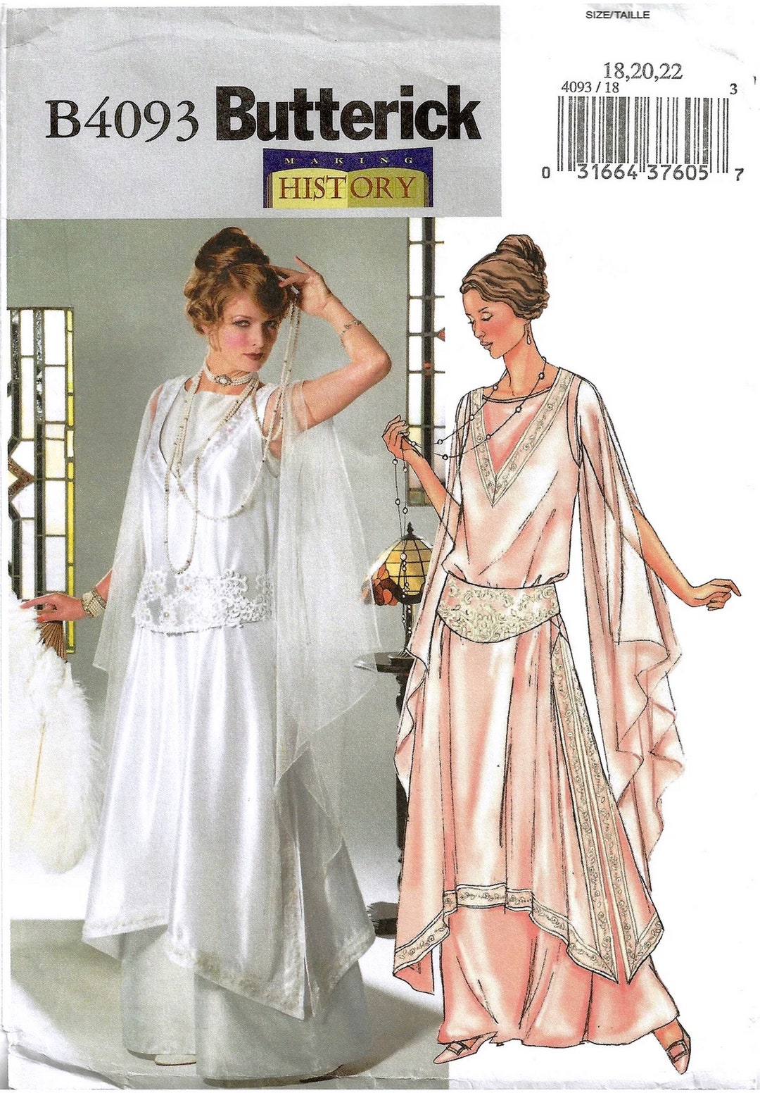 Butterick B4093 Sewing Pattern Making History Misses Tunic Gown and ...