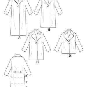 Simplicity 8797 Sewing Pattern Misses Loose Fitting Lined Coat in Four ...