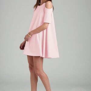 Simplicity 8383 Sewing Pattern Misses Knit Trapeze Dress With Neckline ...