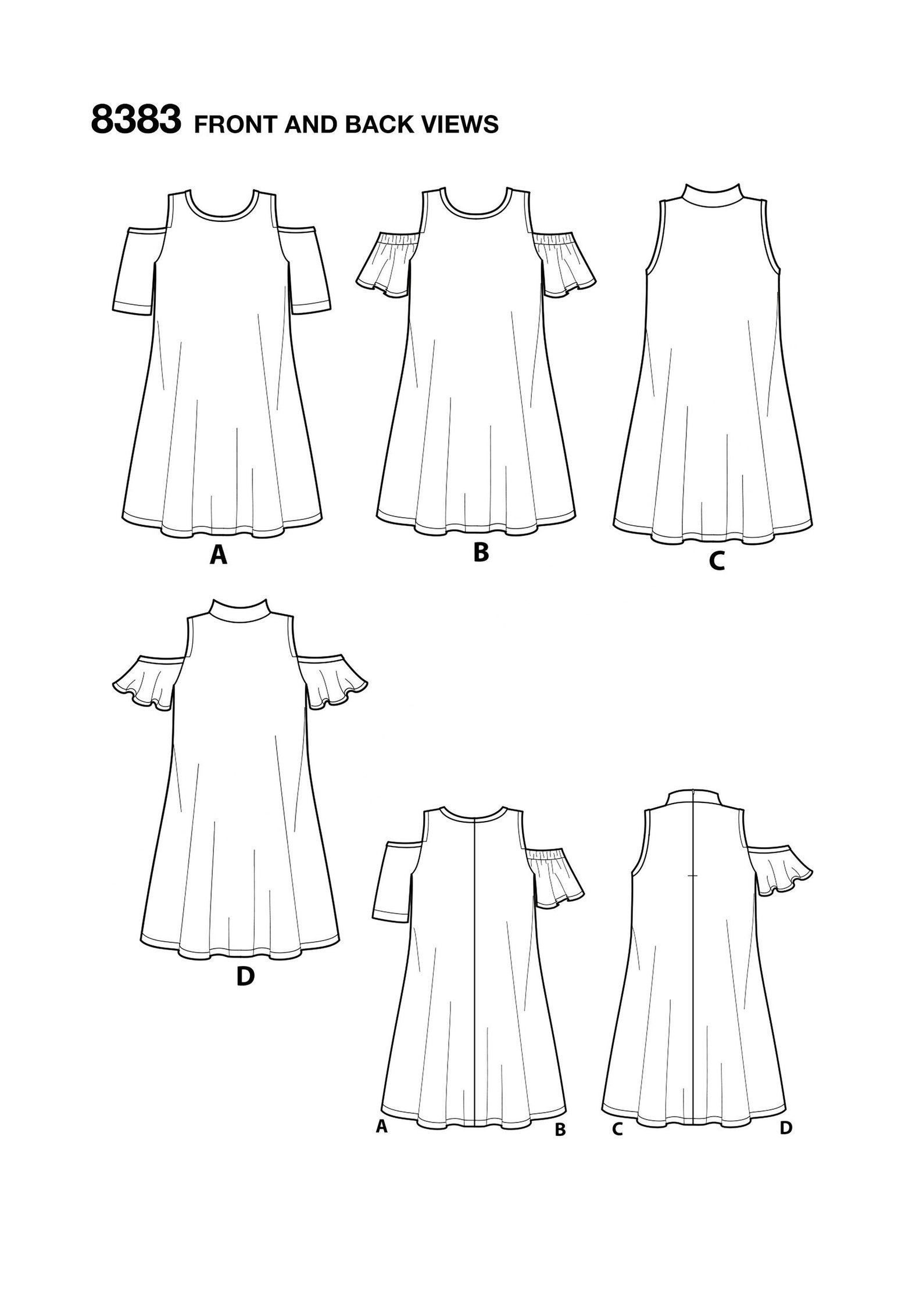 Simplicity 8383 Sewing Pattern Misses Knit Trapeze Dress With | Etsy