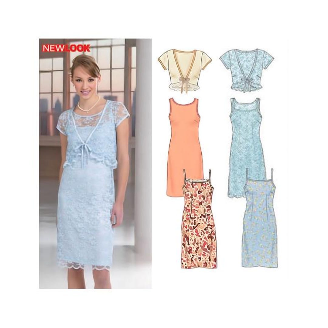 New Look 6592 Sewing Pattern for Misses Slip Dress and Shrug Sz 10-22 ...
