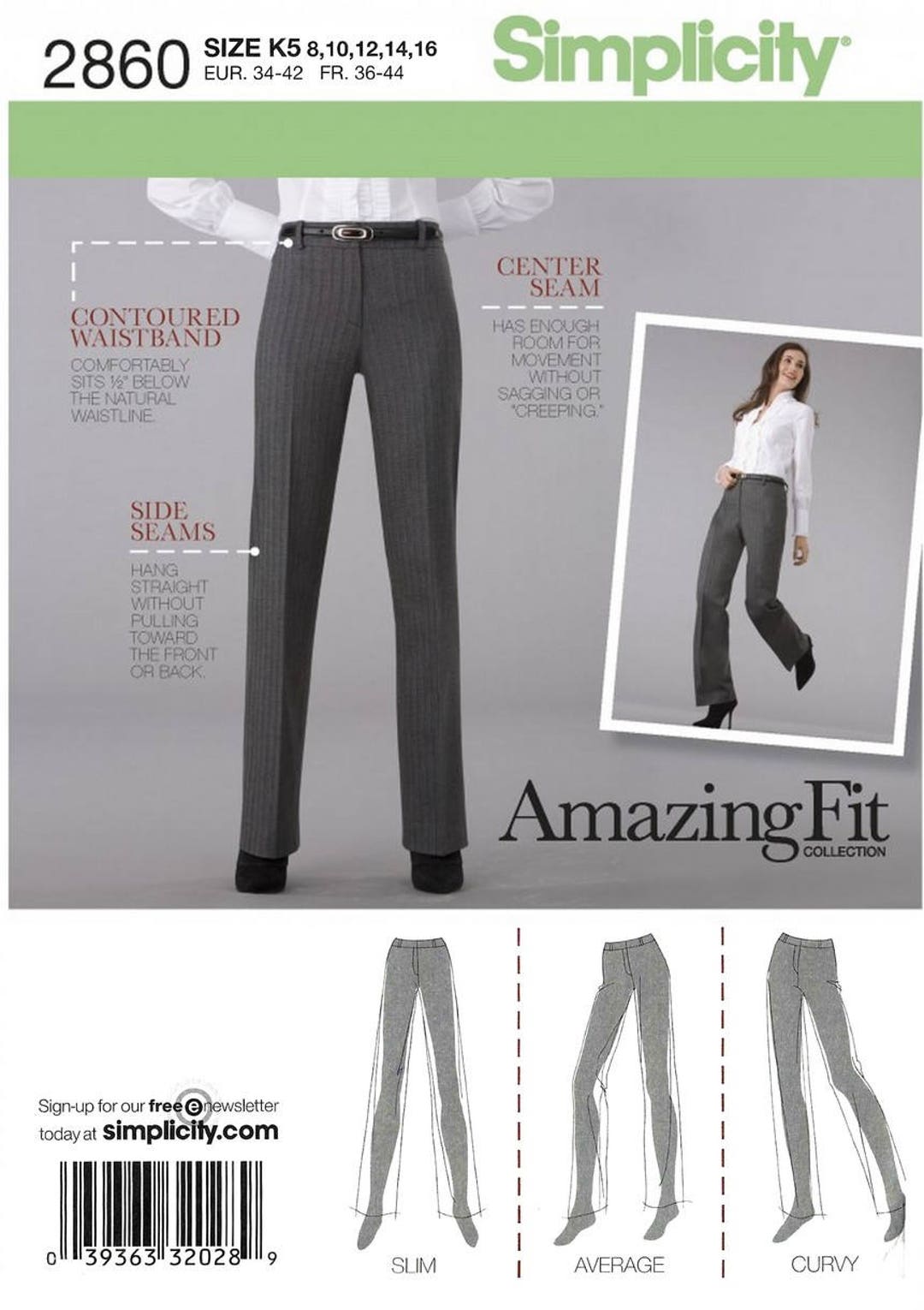 Simplicity 2860 Sewing Pattern Misses Amazing Fit Pants With Individual ...