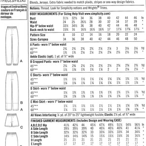 Simplicity 1887 Sewing Pattern Misses Easy to Sew Pants in Two Lengths ...