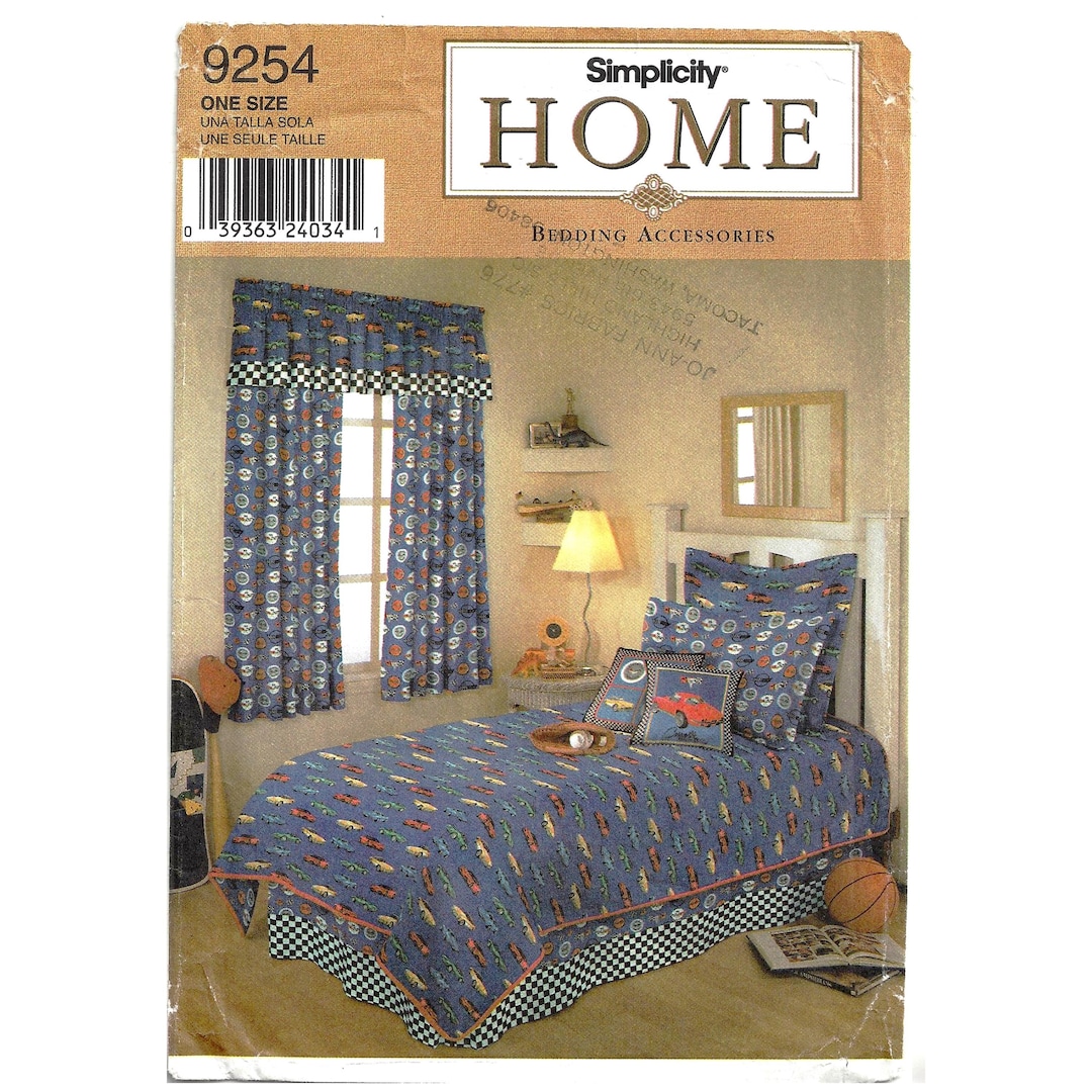 Simplicity 9254 Sewing Pattern for Twin and Full Size Bedding ...