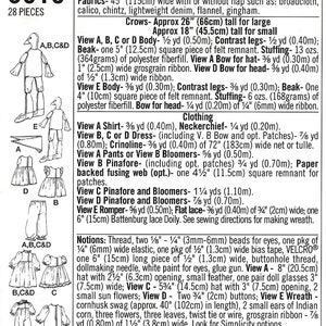 Simplicity 9010 Sewing Pattern for Decorative Crows With Assorted ...