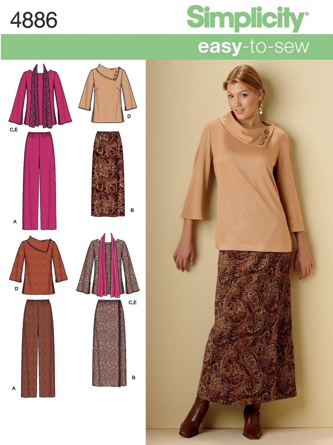 Simplicity 4886 Sewing Pattern for Womens Plus Size Easy to Sew Top ...