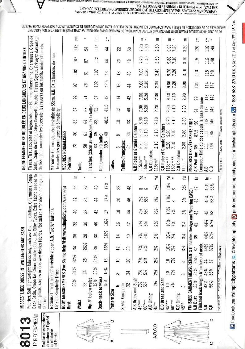 Simplicity 8013 Sewing Pattern Misses Vintage 70s Reproduction - Etsy