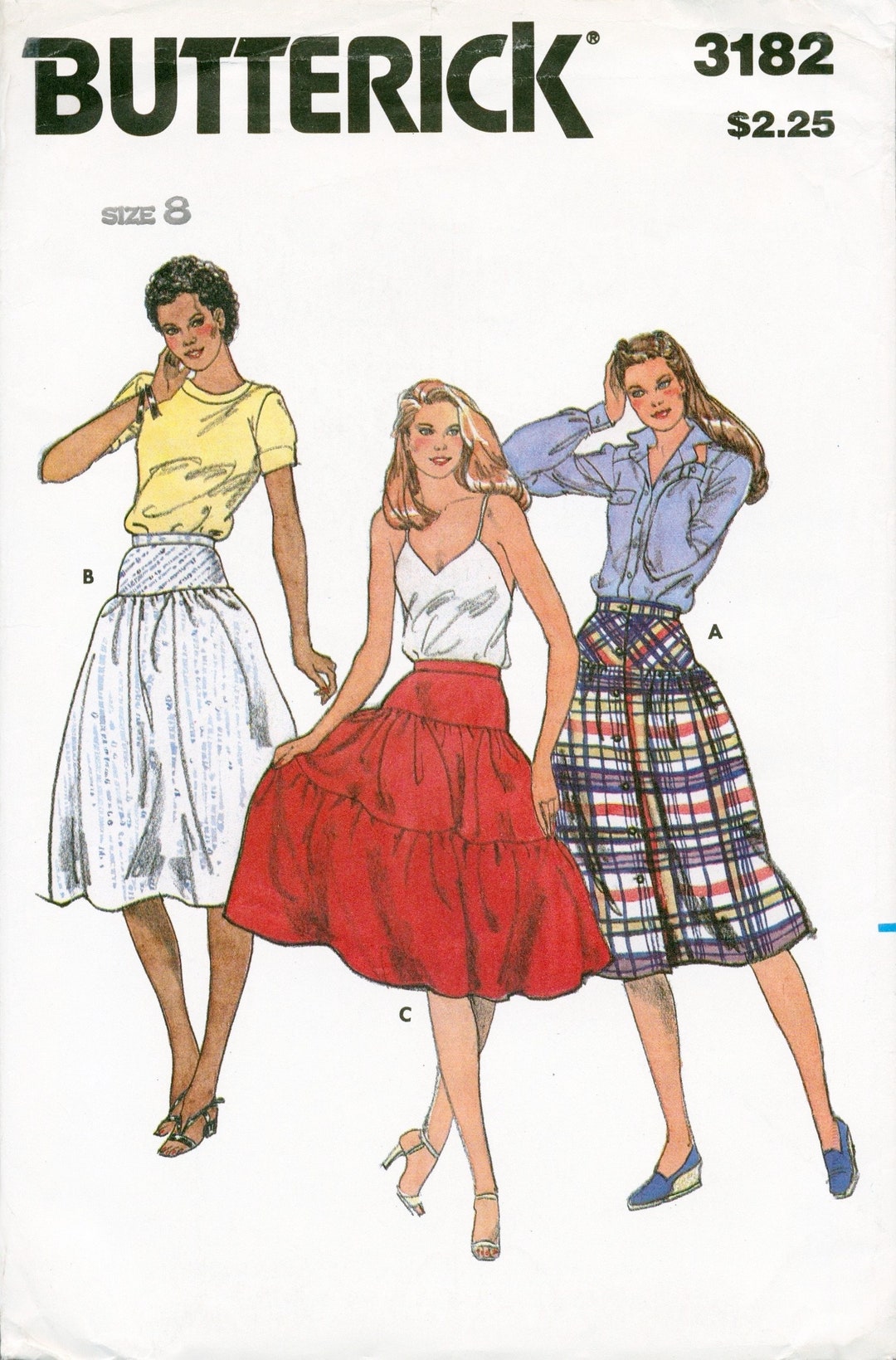 Butterick 3182 Sewing Pattern Misses Vintage 80s Set of A-line or ...