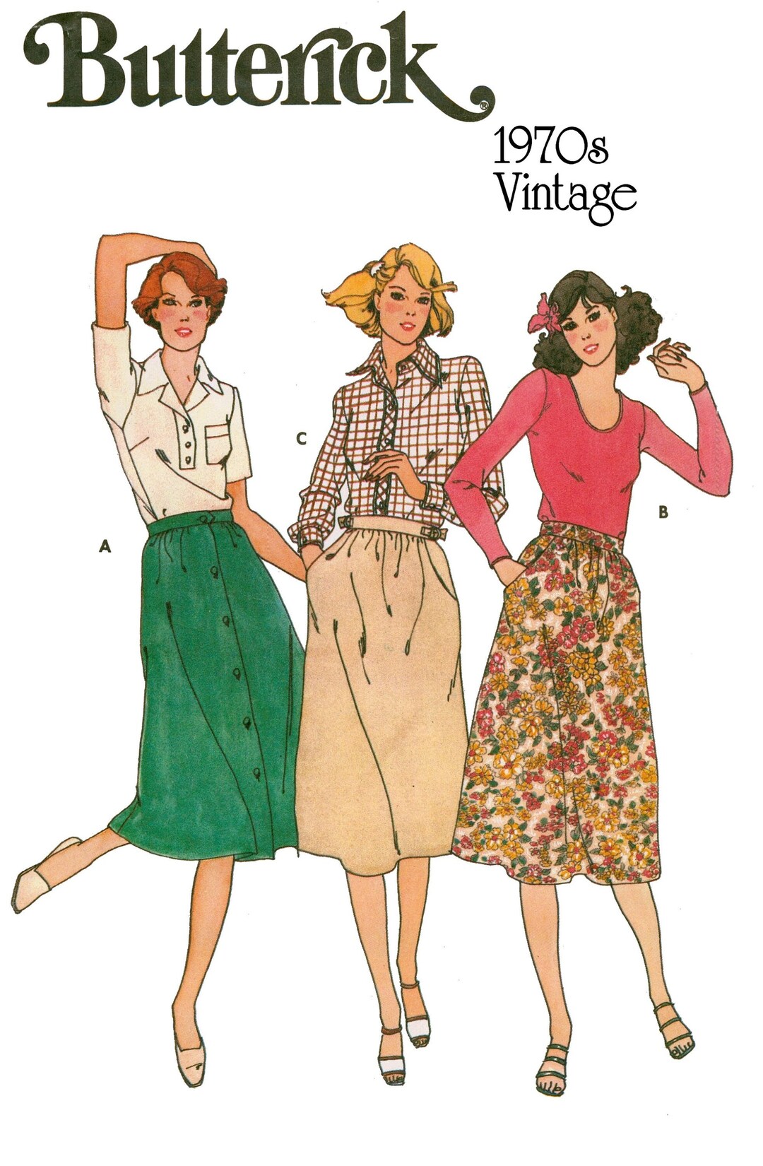Butterick 5935 Sewing Pattern Misses Vintage 70s Set of Knee Length ...