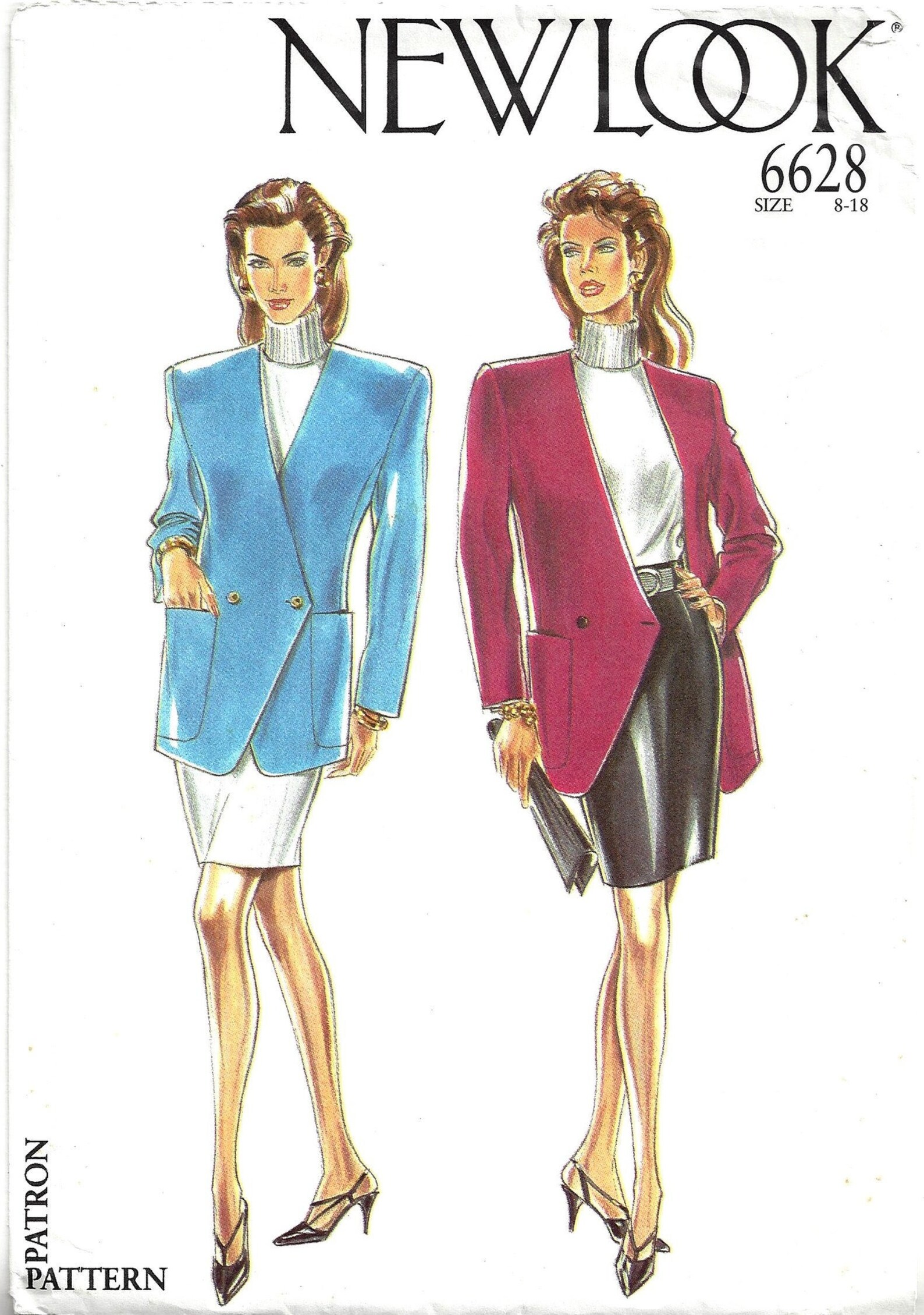 New Look 6628 Sewing Pattern for Misses Collarless Jacket and Contour ...