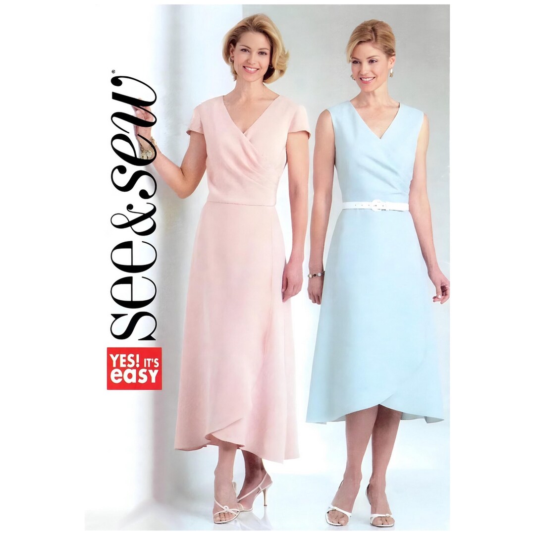 Butterick B4767 Sewing Pattern Misses Wrap Front A-line Dress With ...