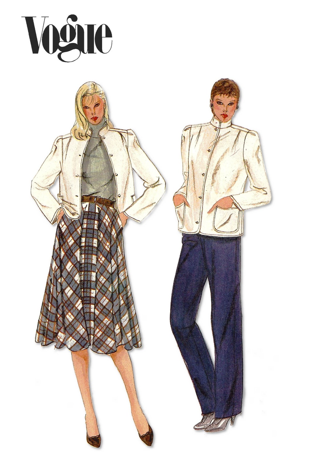 Vogue 7861 Sewing Pattern Misses Vintage 80s Loose Fitting Unlined ...