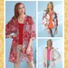 Butterick B6176 Sewing Pattern for Misses Open Front Kimono Jacket Sz ...