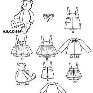 Simplicity 8155 Sewing Pattern for Stuffed Teddy Bears With Clothes ...