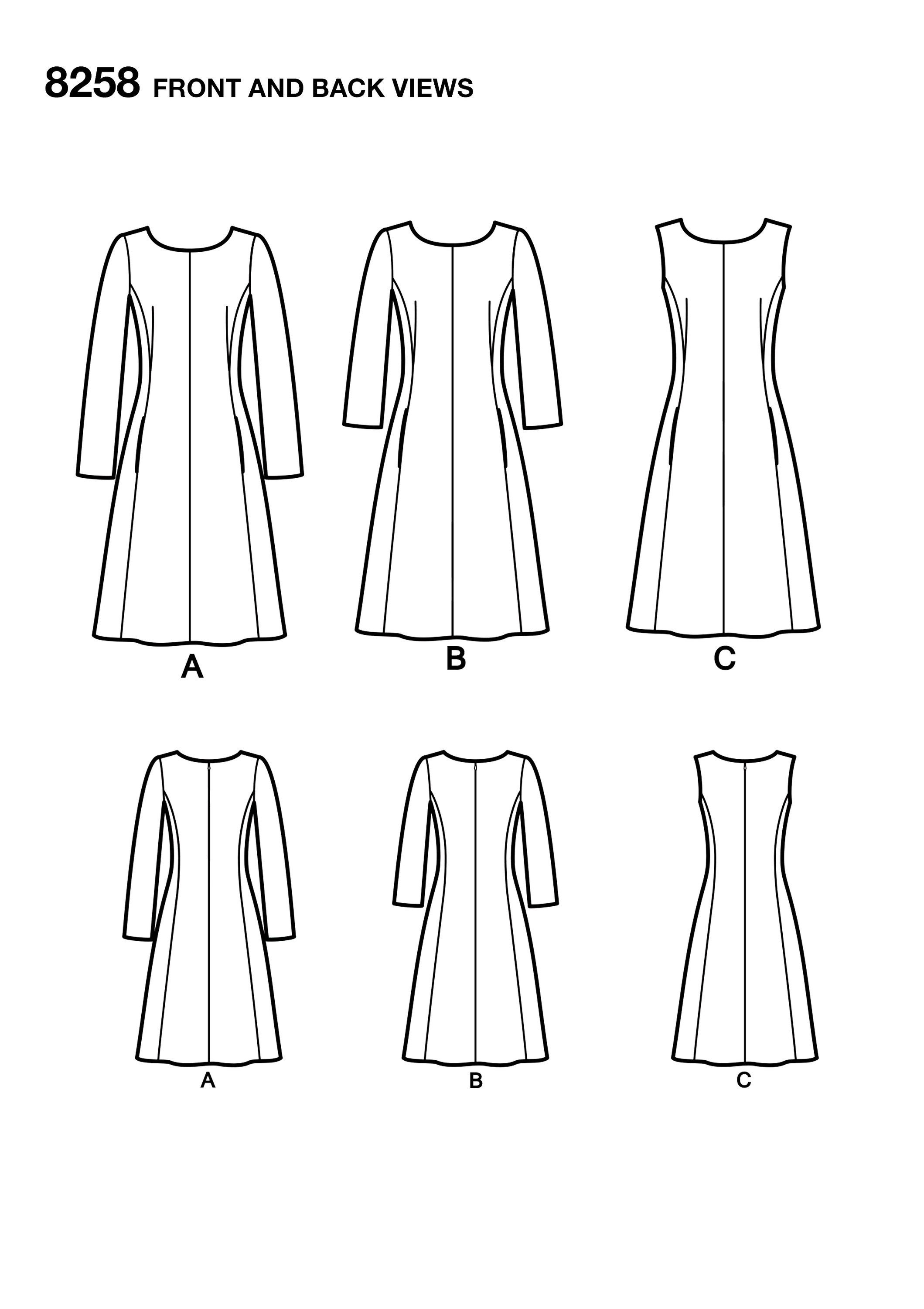 Simplicity 8258 Sewing Pattern Misses Amazing Fit Dress Round - Etsy