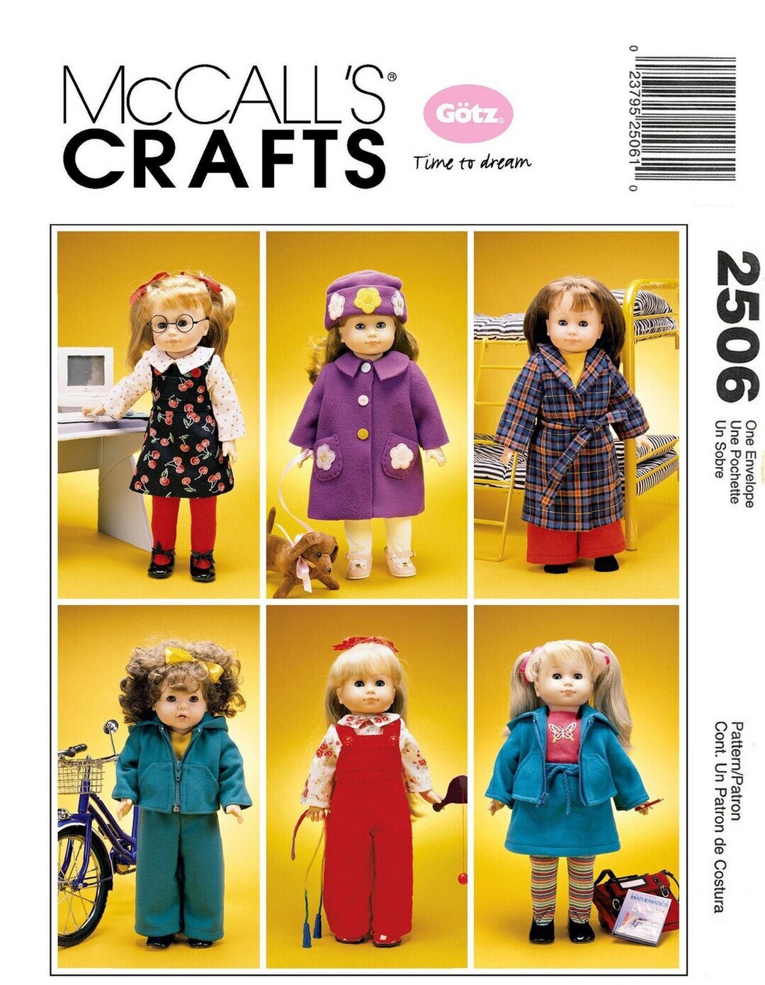Mccalls 2506 Sewing Pattern for 18" Doll Clothes Robe Shirt Blouse ...