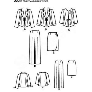 Simplicity 2229 Sewing Pattern Misses Jacket Pants and Skirt Threads ...