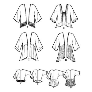 Simplicity S8172 Sewing Pattern Misses Fashion Kimonos With Length ...
