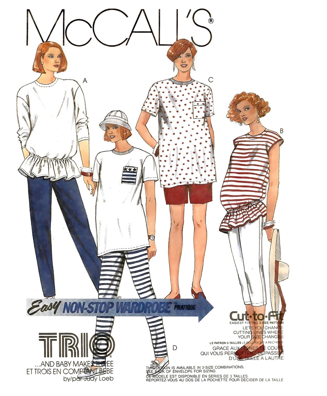 Mccalls 5263 Sewing Pattern Misses Maternity Tops and Pants in Two ...
