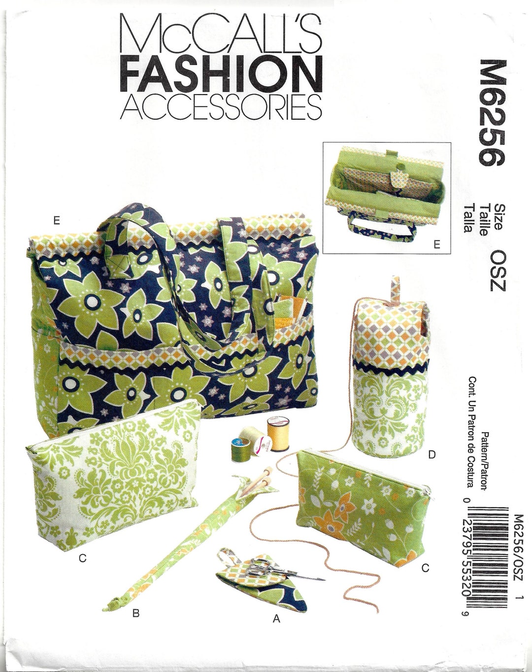 Mccall's Fashion Accessories M6256 Sewing Pattern for Project Tote ...