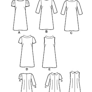 New Look 6145 Sewing Pattern Misses Knee Length Dresses Wide Round ...