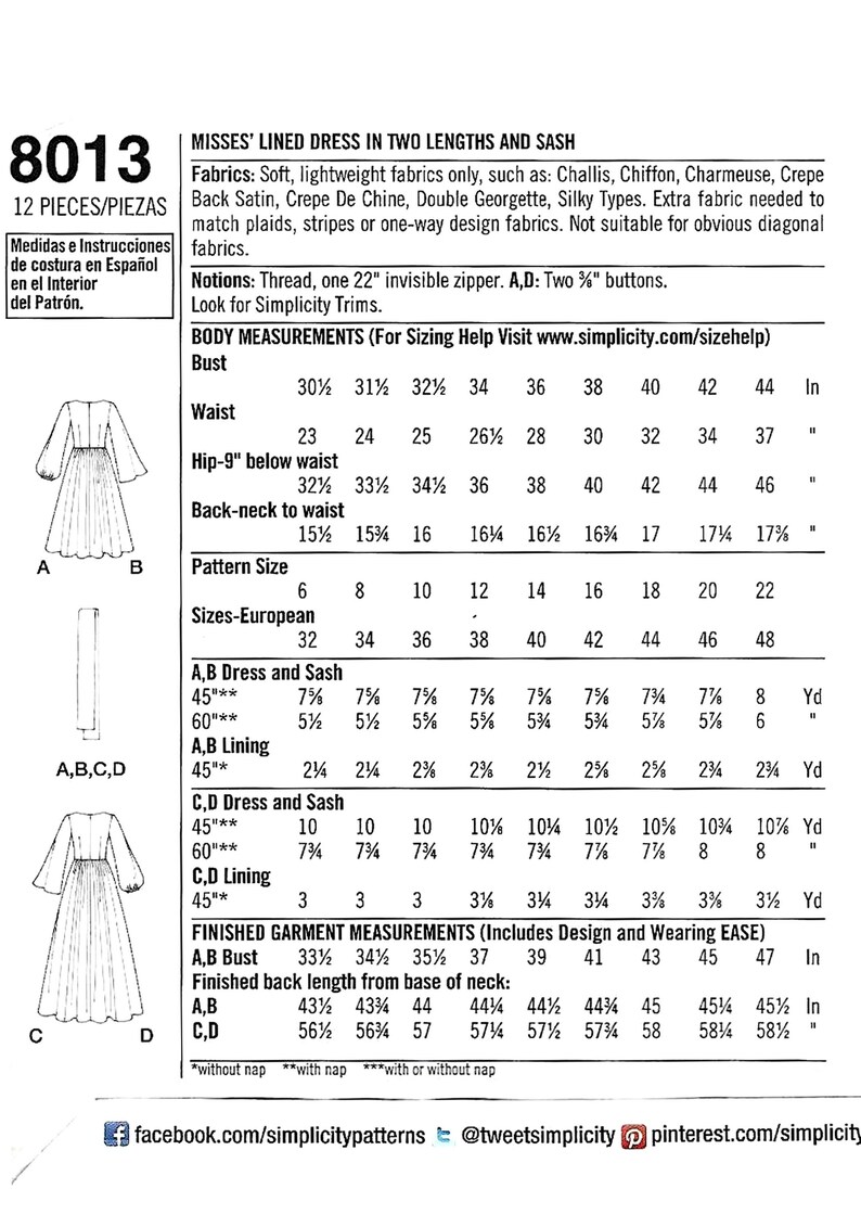 Simplicity 8013 Sewing Pattern Misses Vintage 70s Reproduction - Etsy
