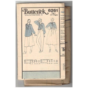 Butterick 6261 Sewing Pattern Misses Vintage 80s Tunic Top Skirt and ...