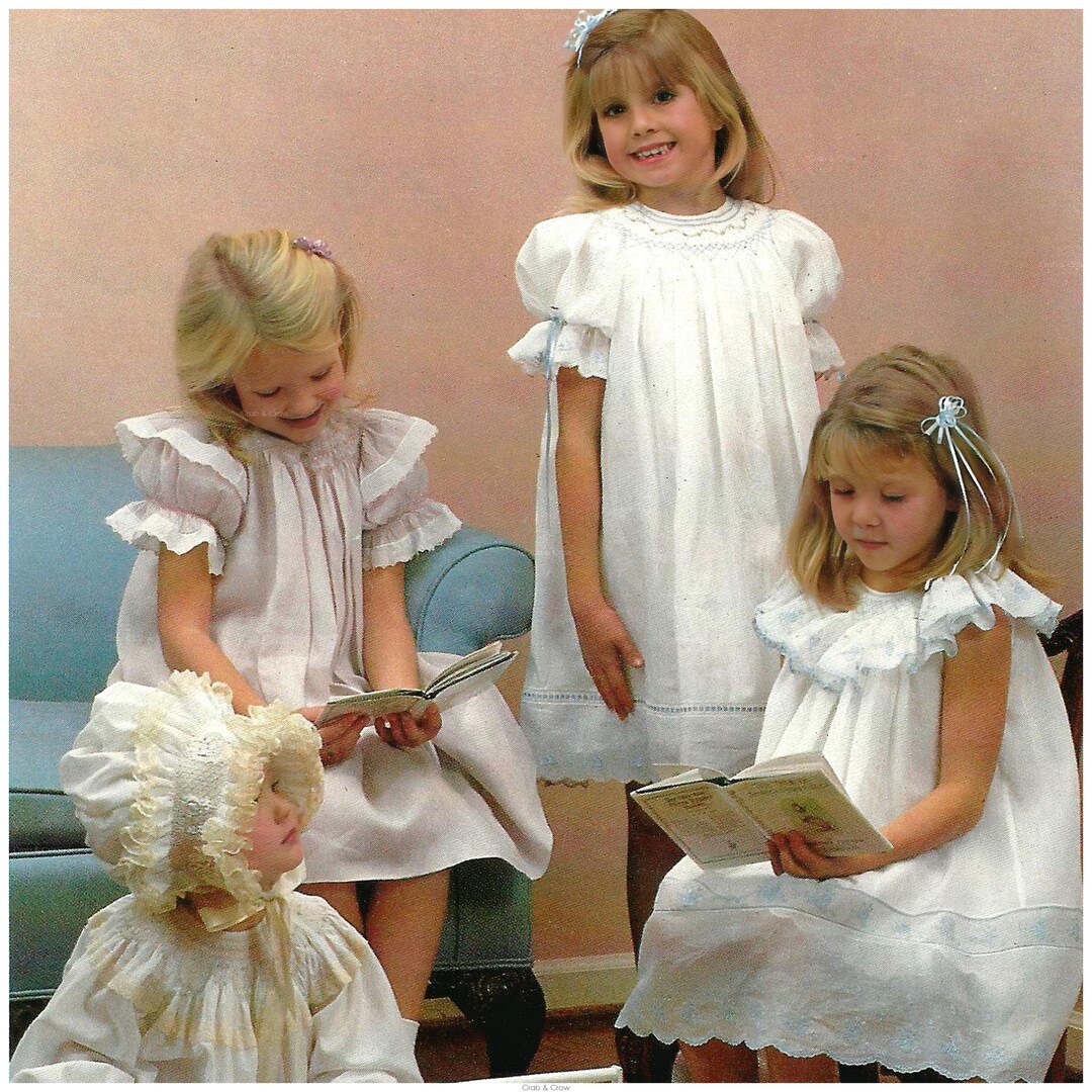 Chery Williams Heirloom Sewing Pattern for Girls Bishops and Bonnets Sz ...
