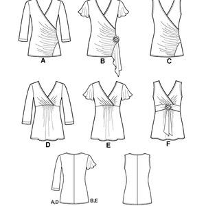 Simplicity 1916 Sewing Pattern for Misses Knit Tops With Sleeve ...