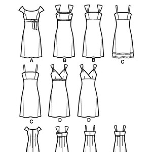 New Look 6749 Sewing Pattern Misses Empire Waist Dresses Sz 6-16 Uncut ...