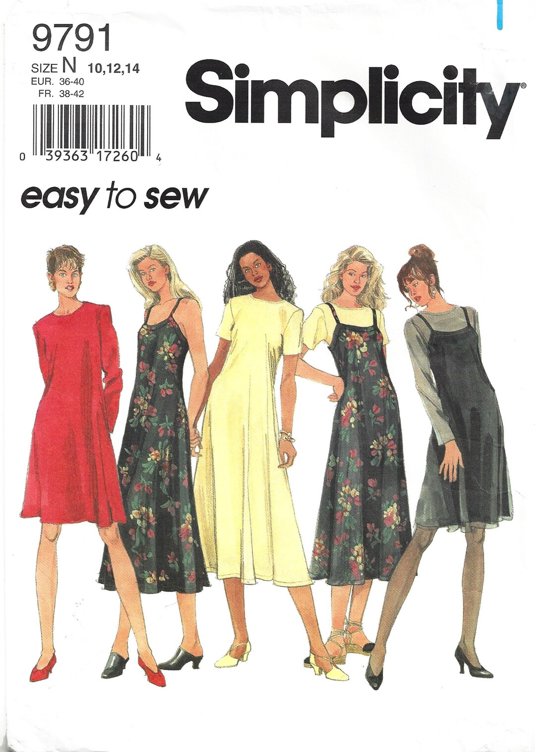 Simplicity 9791 Sewing Pattern Misses Easy to Sew Flared Dress in Two ...