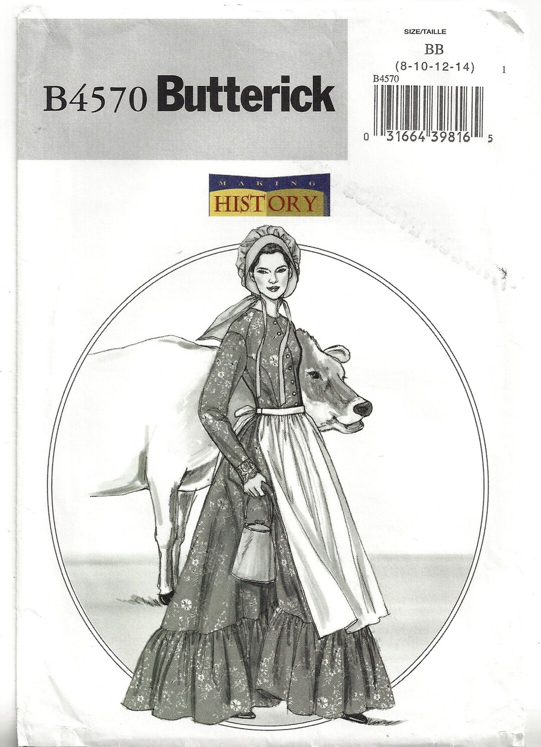 Butterick B4570 Sewing Pattern Misses Making History Colonial Costume ...
