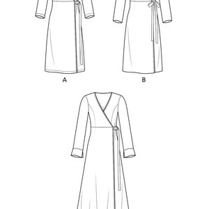 Simplicity S8735 Sewing Pattern Misses Classic Wrap Dress With Sleeve ...