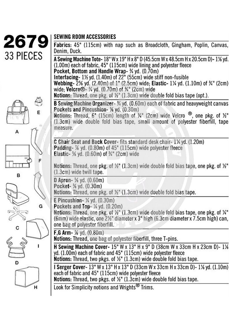 Simplicity 2679 Sewing Pattern for Sewing Room Accessories - Etsy