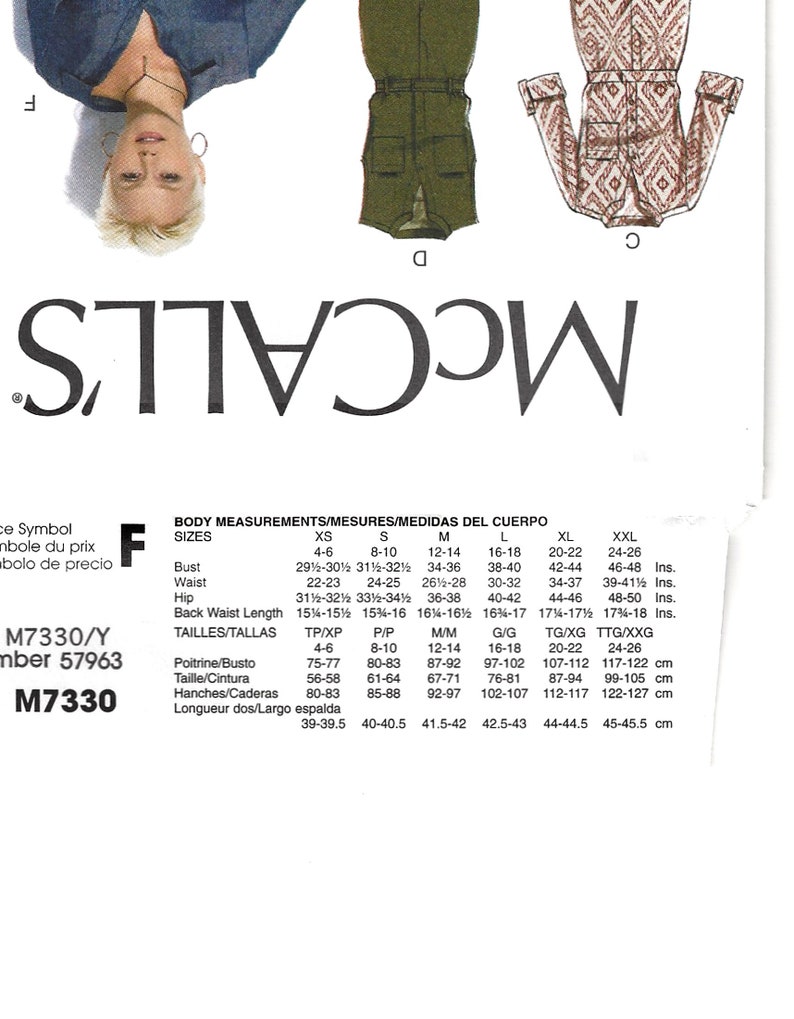Mccalls M7330 Sewing Pattern for Misses Rompers and Jumpsuits Sz XS-M ...