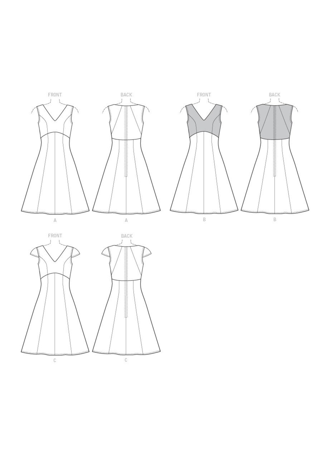 Butterick B6448 Sewing Pattern Misses Fit and Flare Empire Waist ...