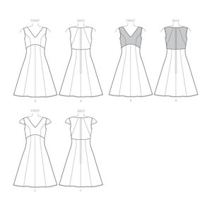 Butterick B6448 Sewing Pattern Misses Fit and Flare Empire Waist ...