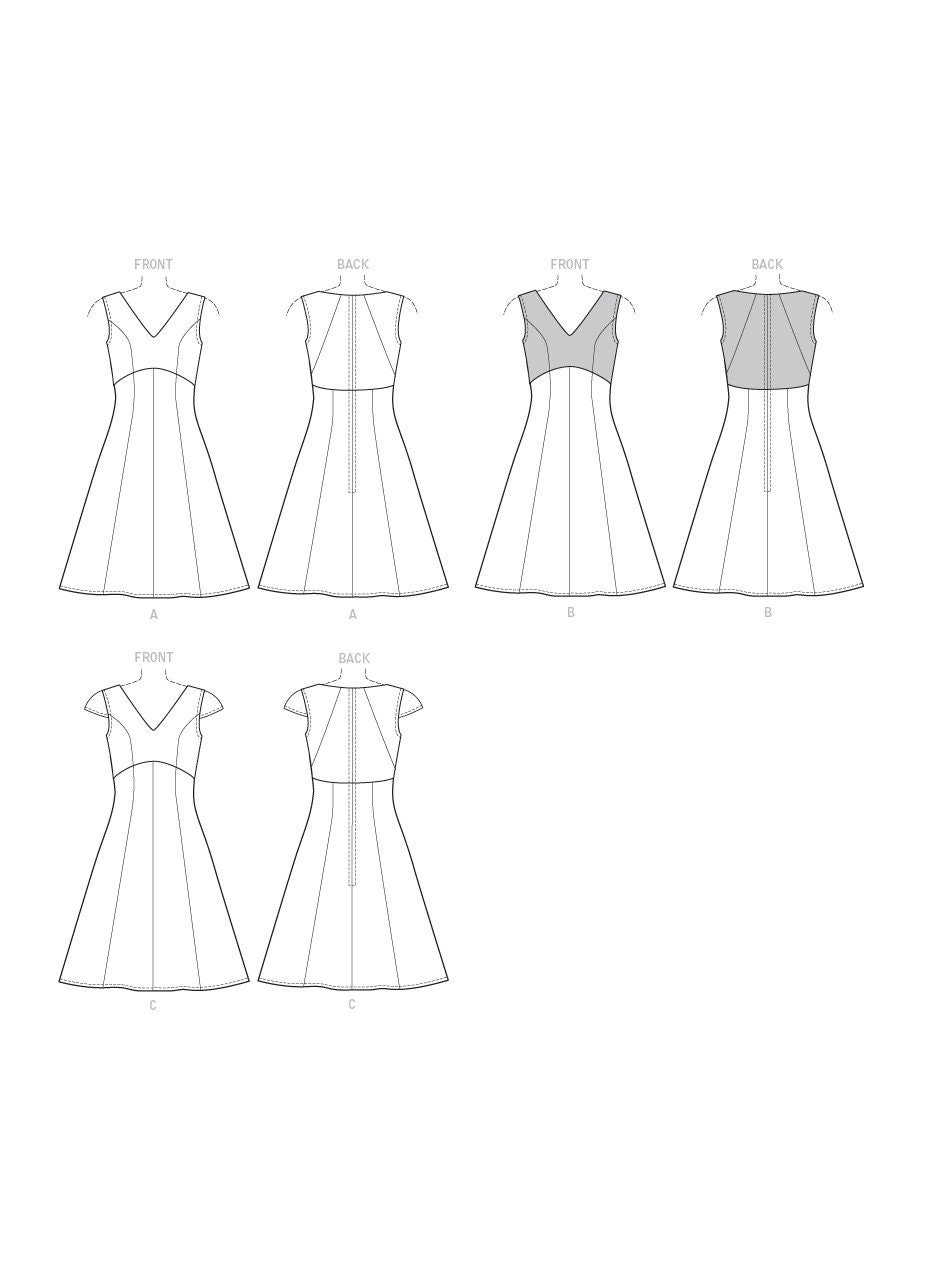 Butterick B6448 Sewing Pattern Misses Fit and Flare Empire Waist ...